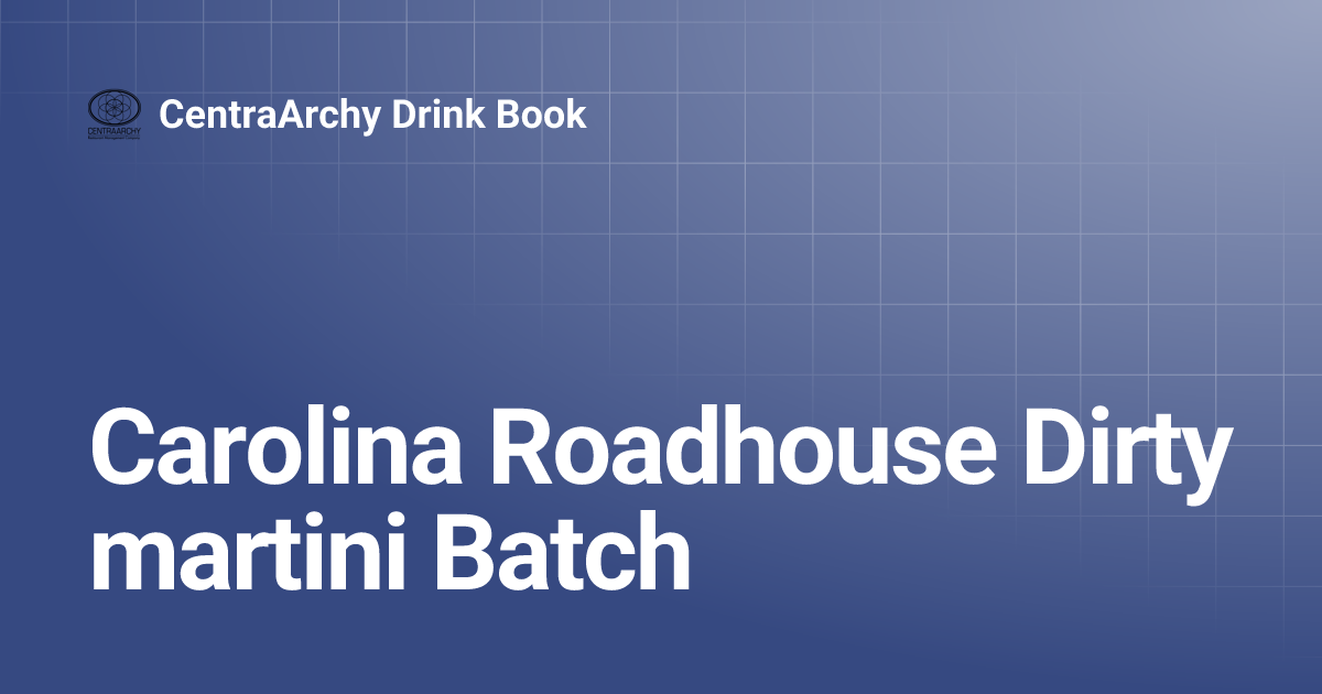Joey D's Joey's martini Batch | CentraArchy Drink Book